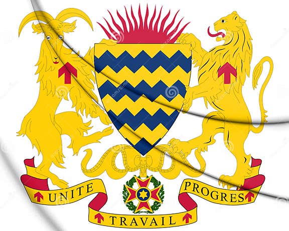 3D Chad coat of arms. stock illustration. Illustration of fluttering ...