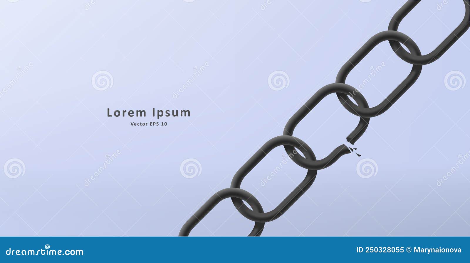 3d Chain Break Illustration, Diagonal Black Chain Stripe Stock Vector ...