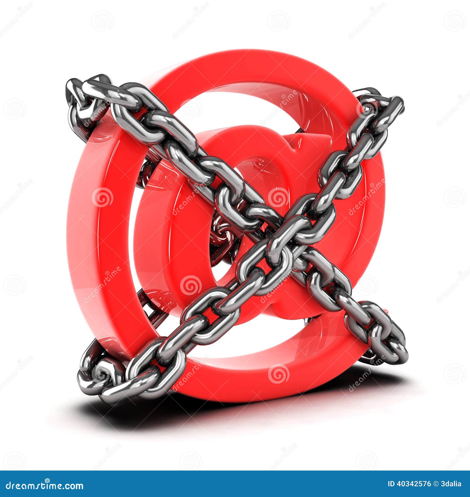 3d Chained Email Address Symbol Stock Vector - Illustration of chained ...