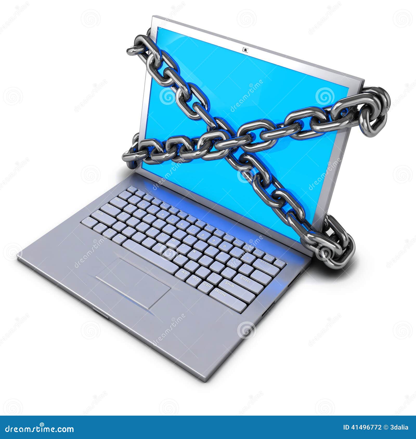 Man Chained With Laptop (workplace) Stock Image | CartoonDealer.com ...