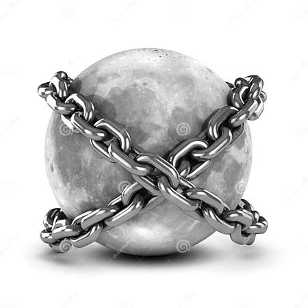 3d Chained moon stock illustration. Illustration of manacle - 45750462