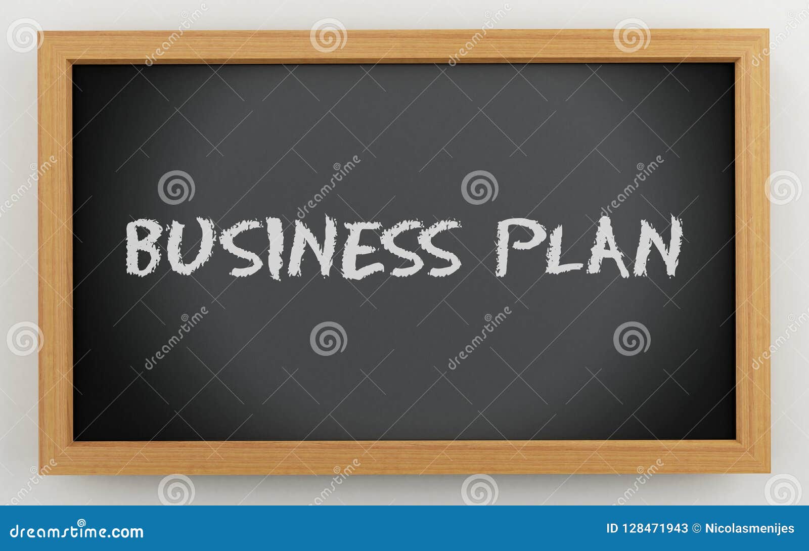 3d Chalkboard with Business Plan Text Stock Illustration - Illustration ...
