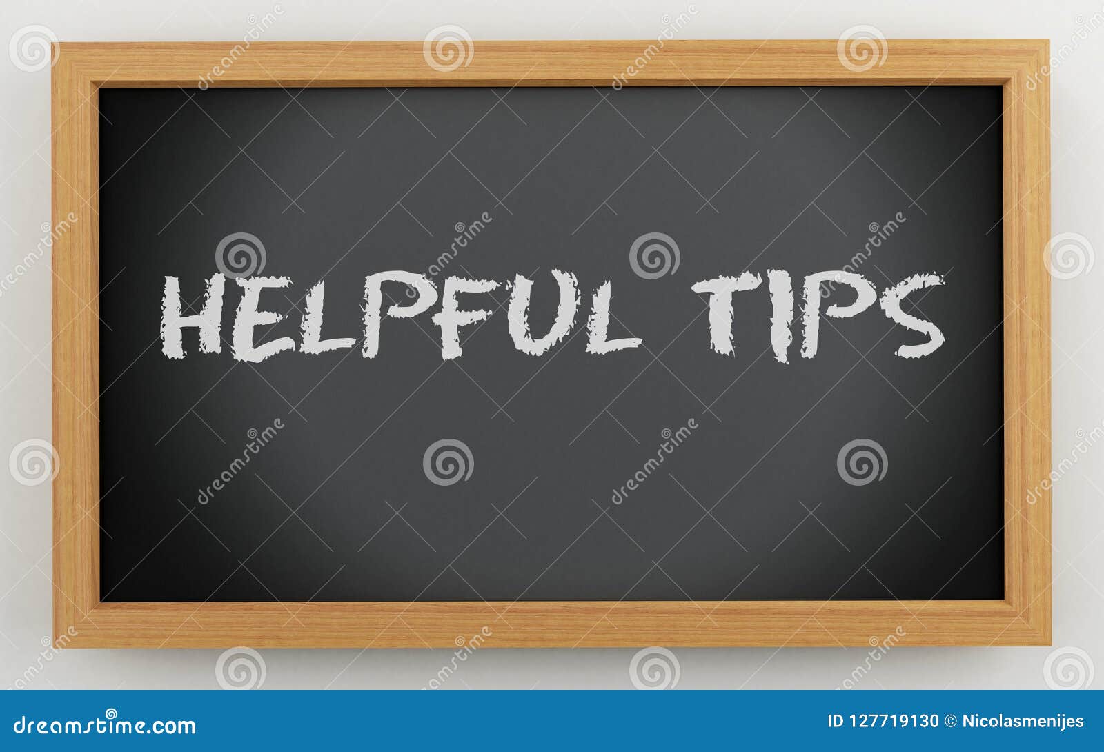3d Chalkboard with Helpful Tips Text Stock Illustration - Illustration ...