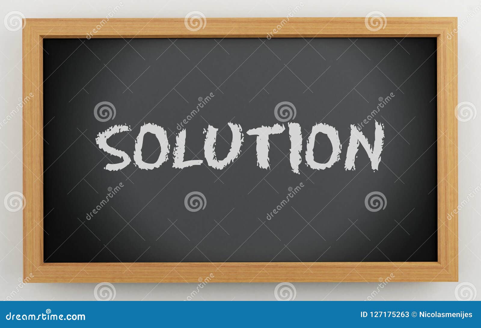 3d Chalkboard with Solution Text Stock Illustration - Illustration of ...