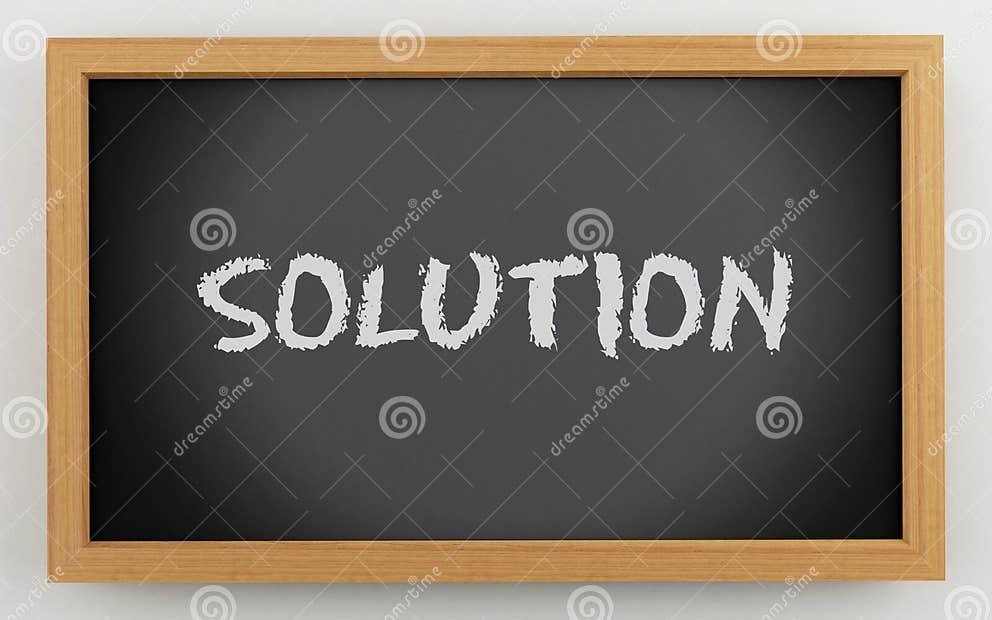 3d Chalkboard with Solution Text Stock Illustration - Illustration of ...