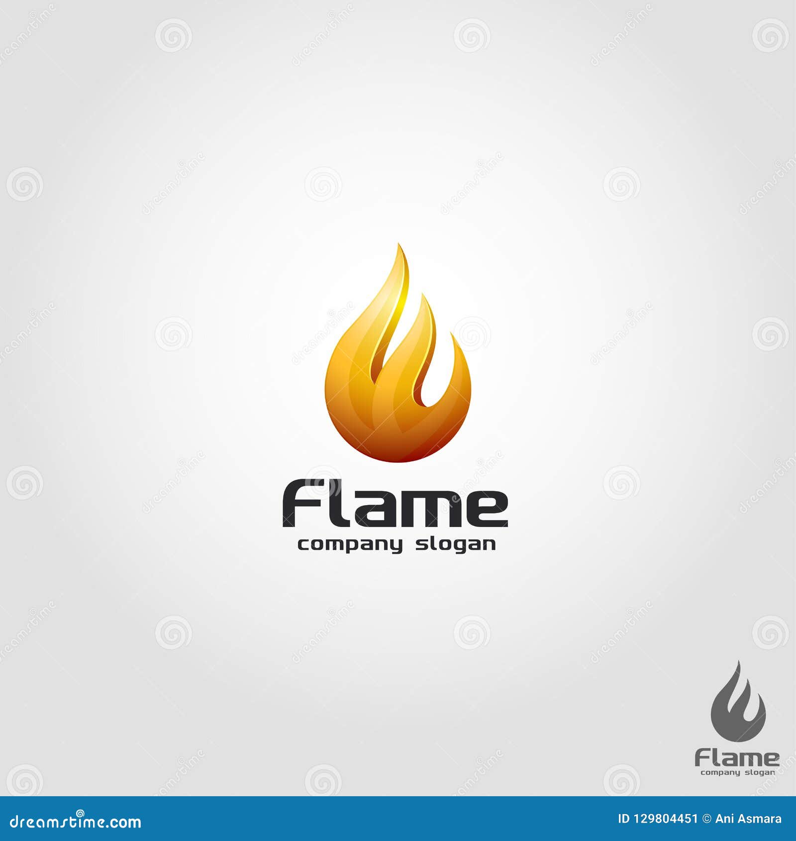 3D chama Logo Template ilustração do vetor. Ilustração de vetor - 129804451