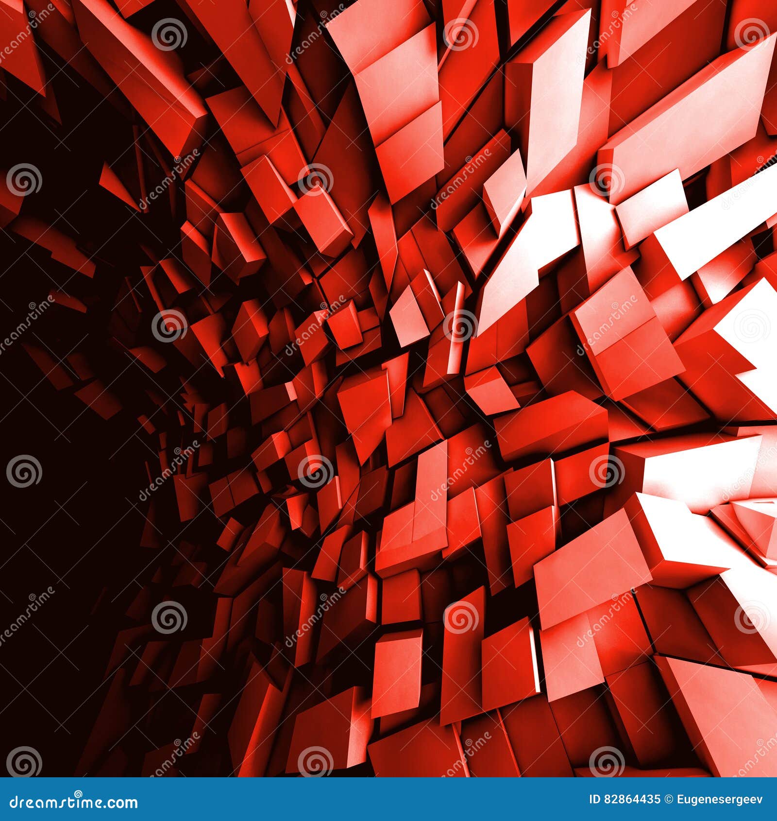 3d Chaotic Dark Shining Red Background Stock Illustration ...