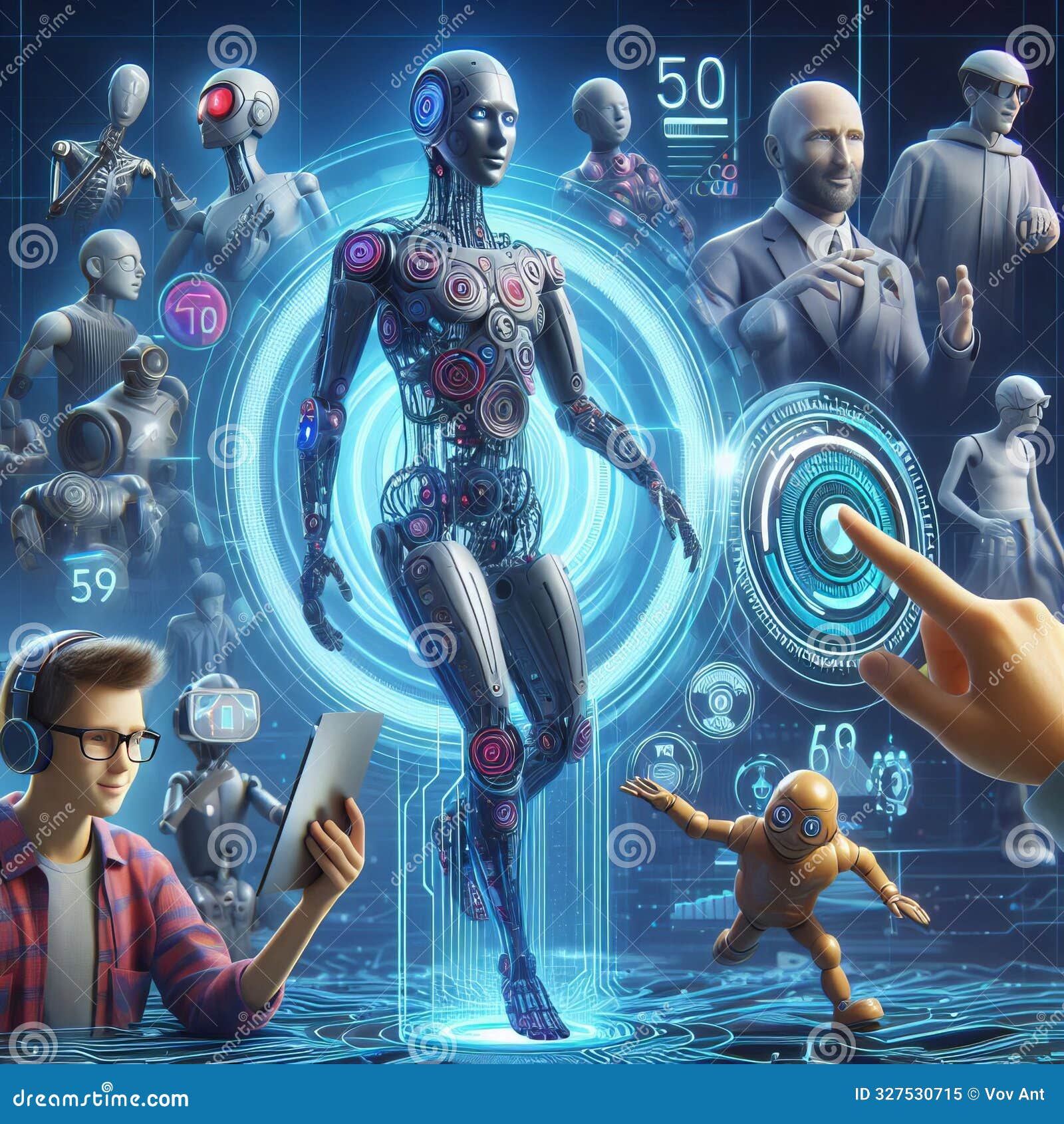 85 50. 3D Character AI Integration_ Integrating Artifi Stock Image ...