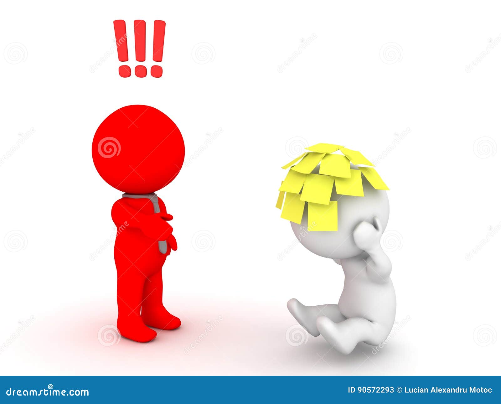 3D Character is Angry at Another One for Not Completing the Task Stock ...