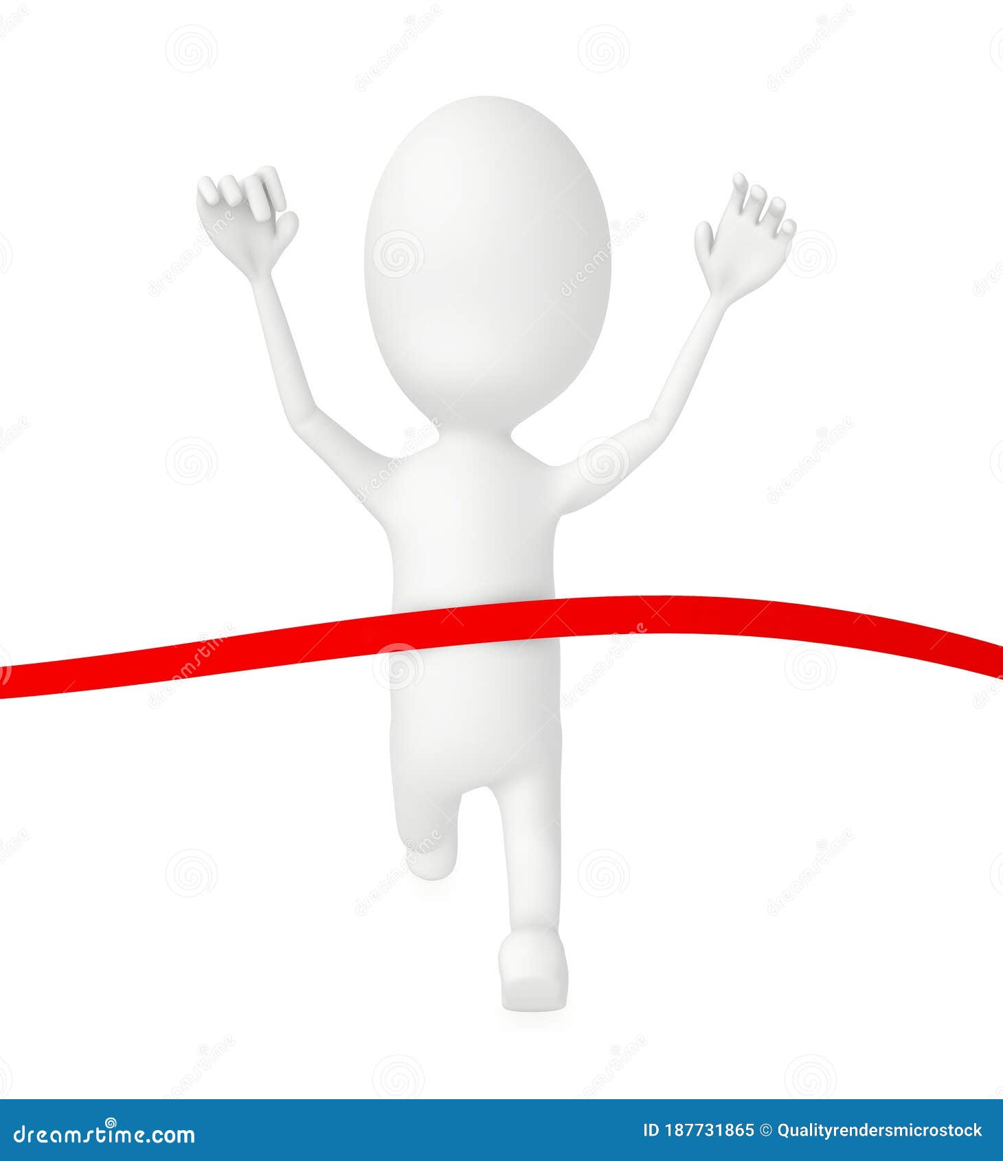 3d Character , Athlette is about To Cross the Finish Line Stock ...