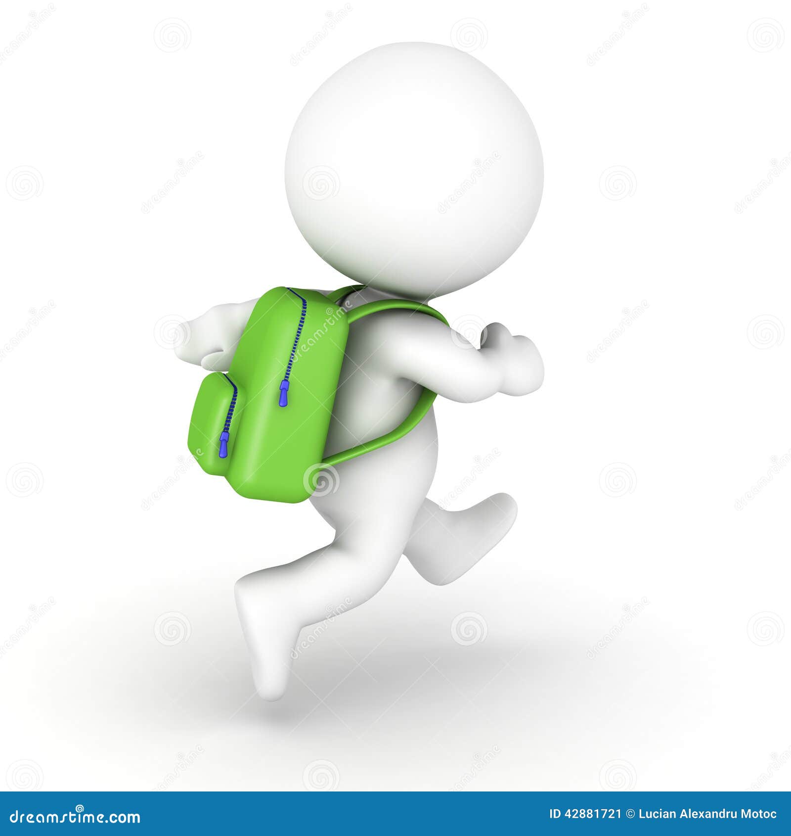 3D Character with Backpack stock illustration. Illustration of hiking ...