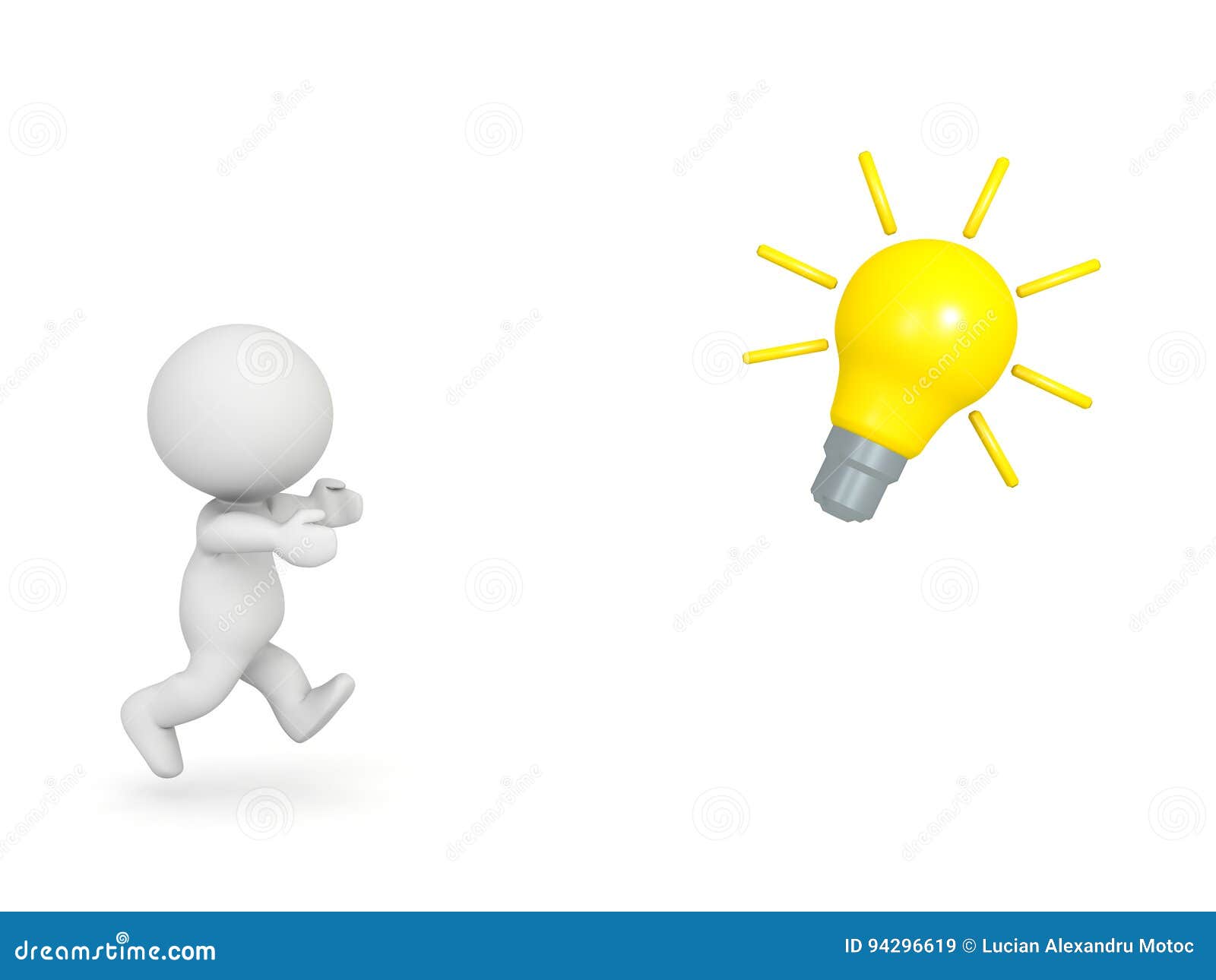 3D Character Chasing After Award Ribbon Royalty-Free Stock Photo ...