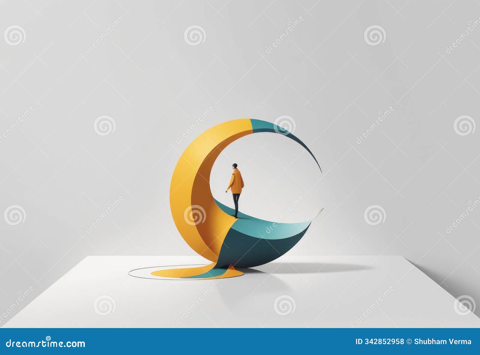 3d Character in a Circle . Rendering Render Abstract People Stock ...