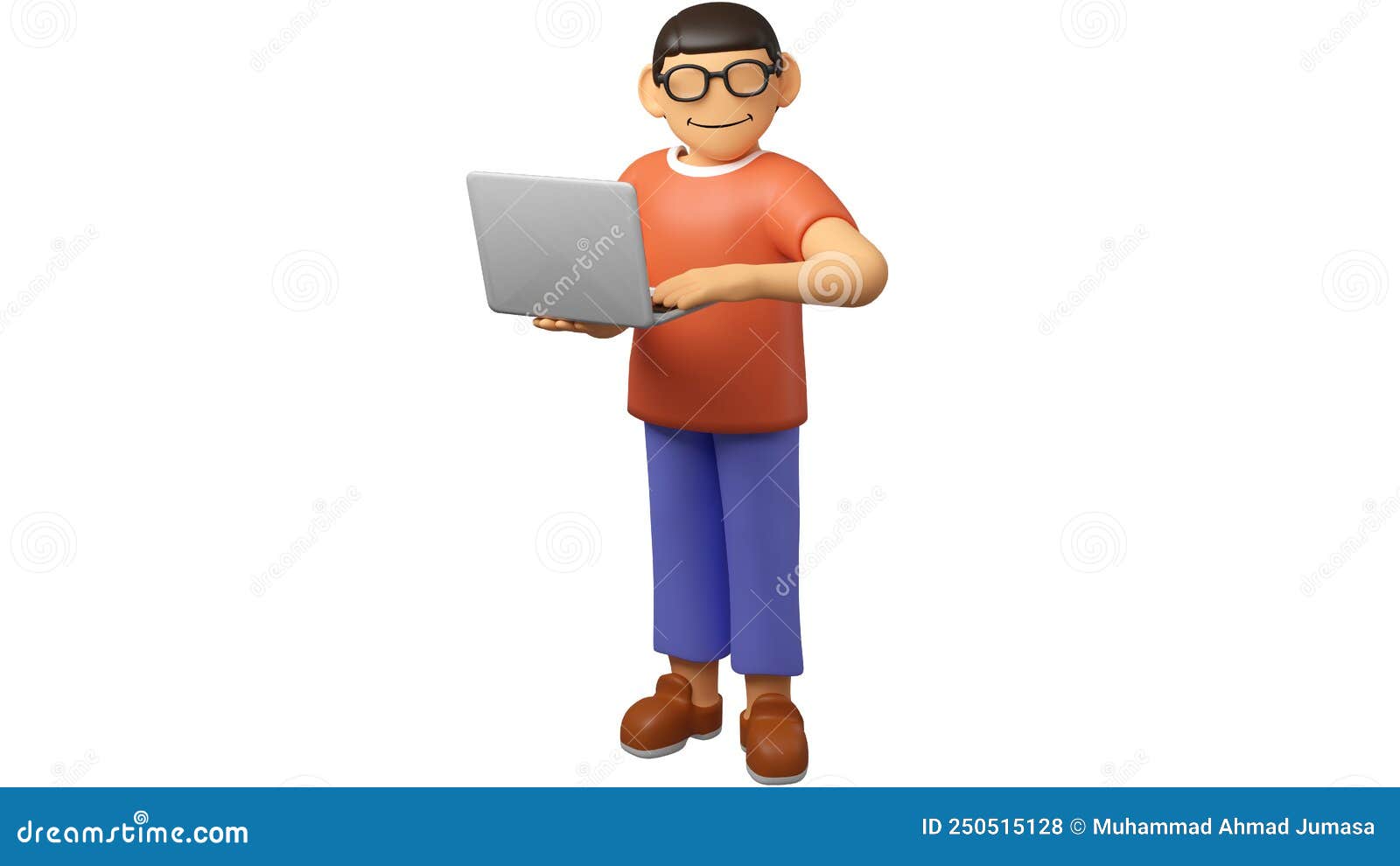 3D Character for a Computer Nerd Stock Illustration - Illustration of ...