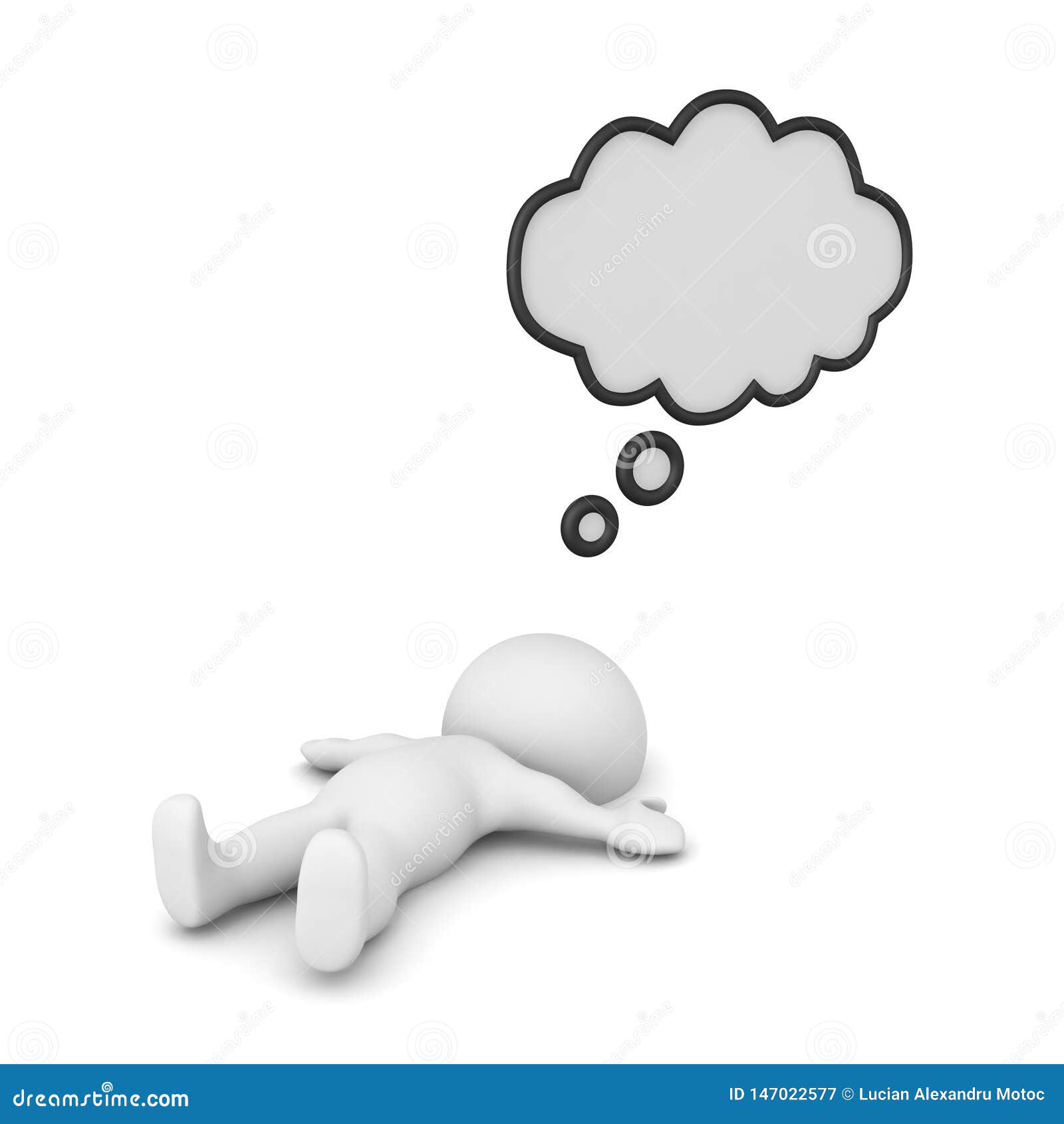 Man Character Dreaming Imagining And Fantasizing Something Vector ...