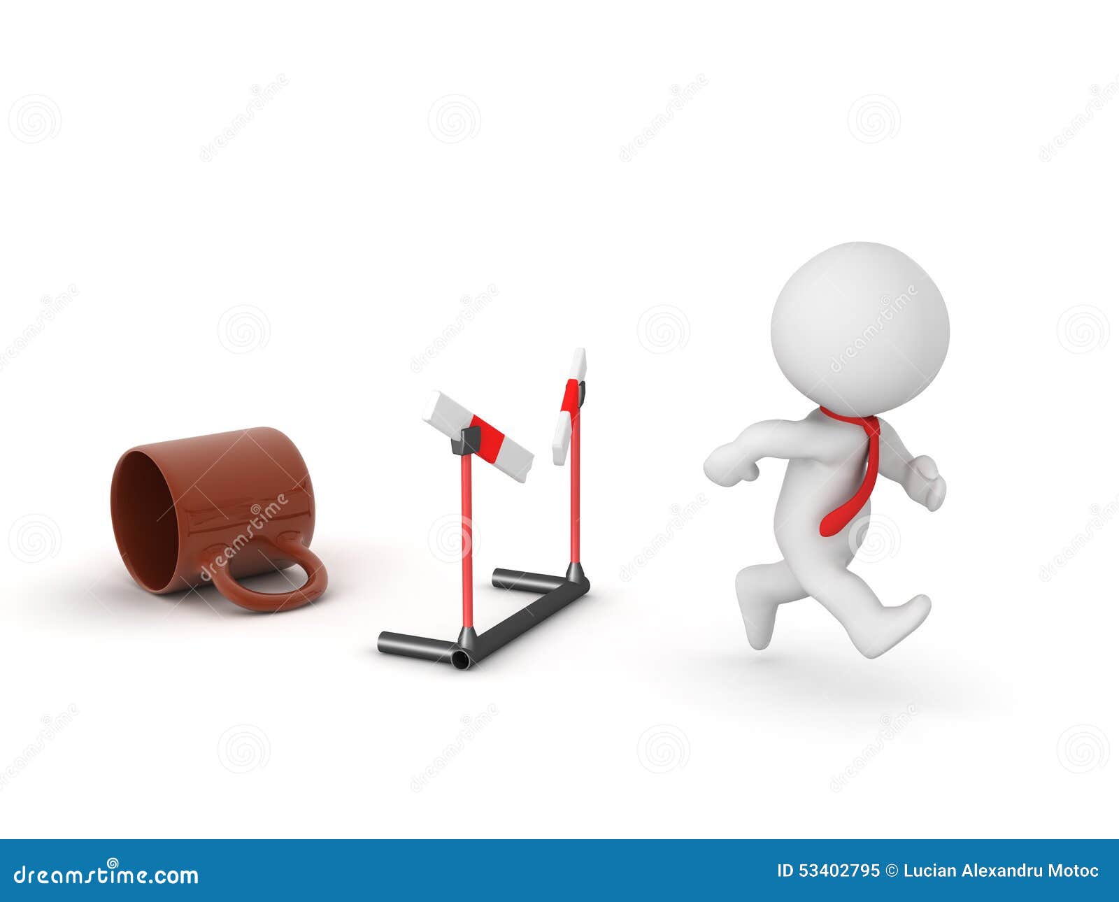 Running With Barrier. Vector Illustration | CartoonDealer.com #97502994
