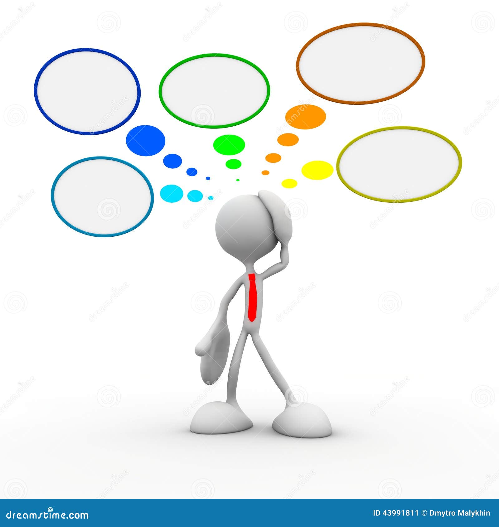 3d Character is Experiencing and Thinking Stock Illustration ...