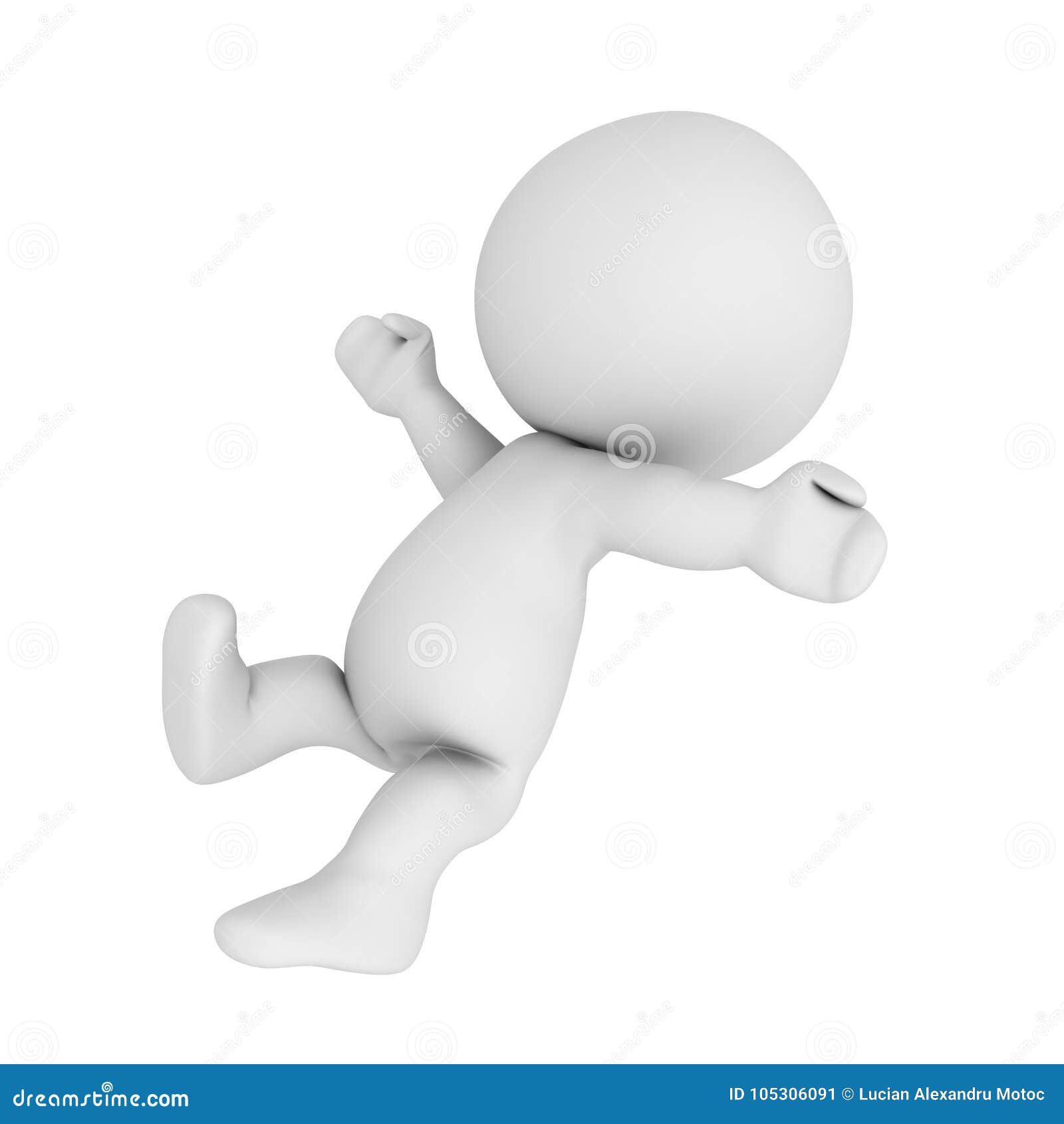 3D Character falling stock illustration. Illustration of misstep ...