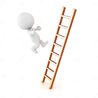 3D Character Falling Off of Ladder Stock Illustration - Illustration of ...