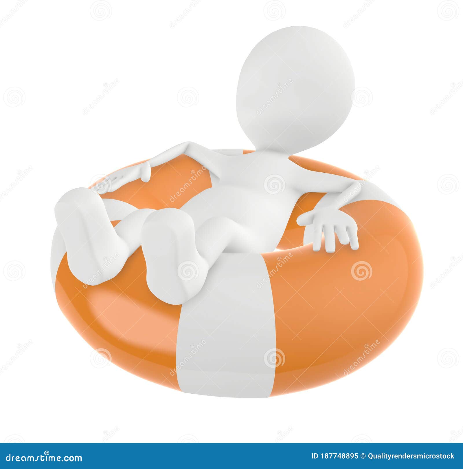 3d Character on Float , Relaxing Stock Illustration - Illustration of ...