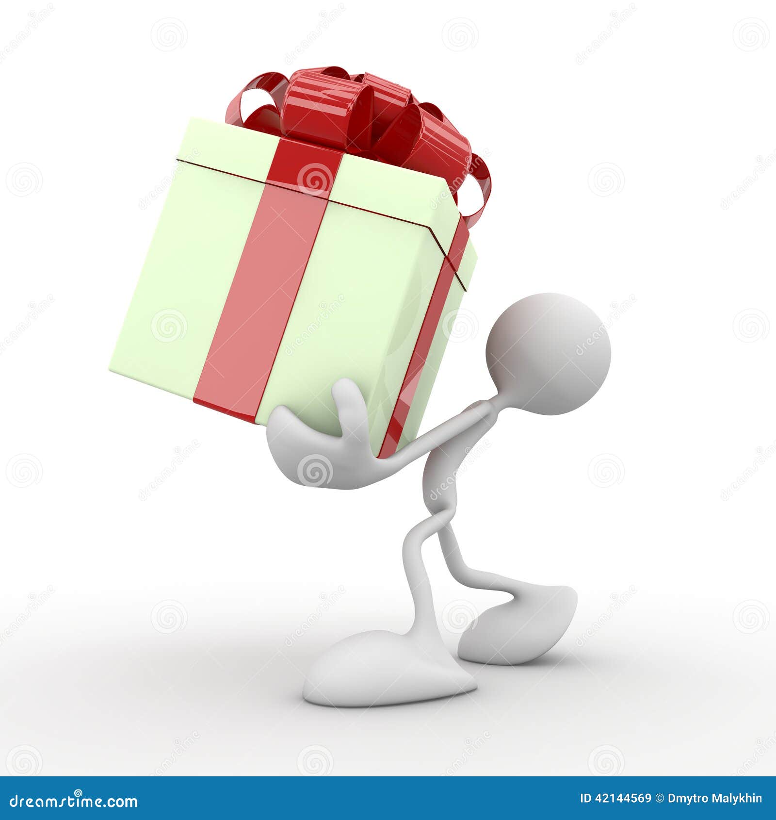 3d character and a gift stock illustration. Illustration of festive ...
