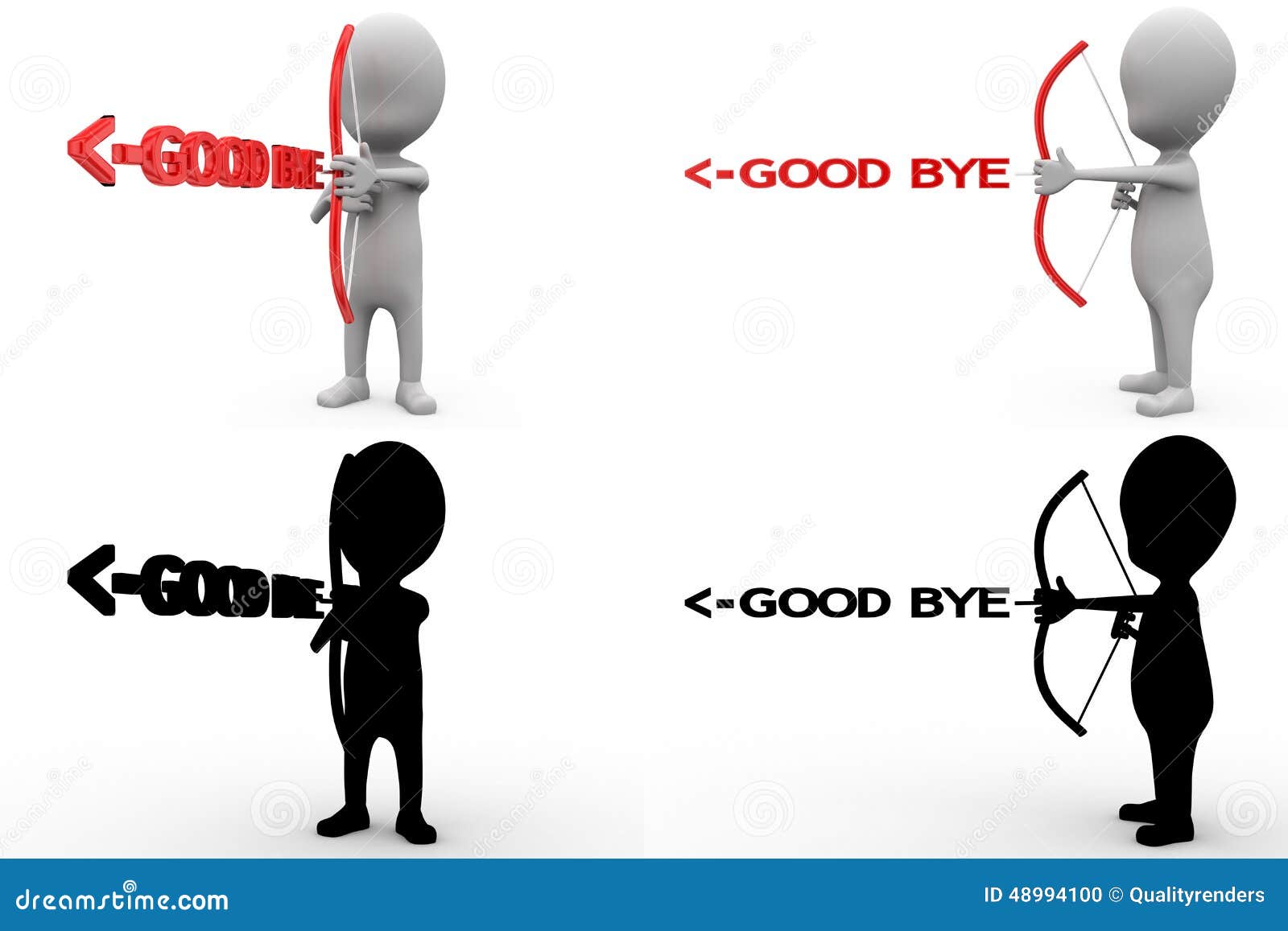 3d Character Good Bye Arrow Concept Collections with Alpha and Shadow ...