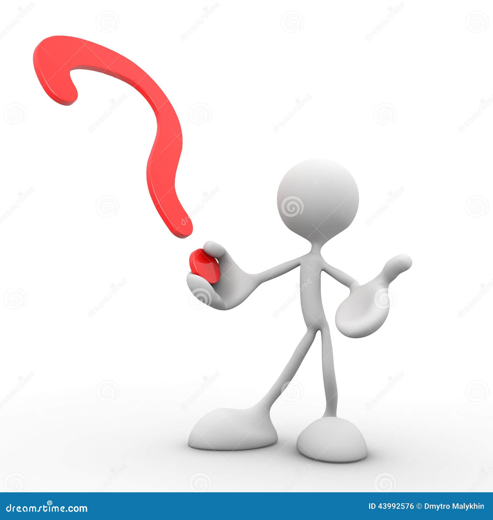 3d Character Holding a Question Mark Stock Illustration - Illustration ...