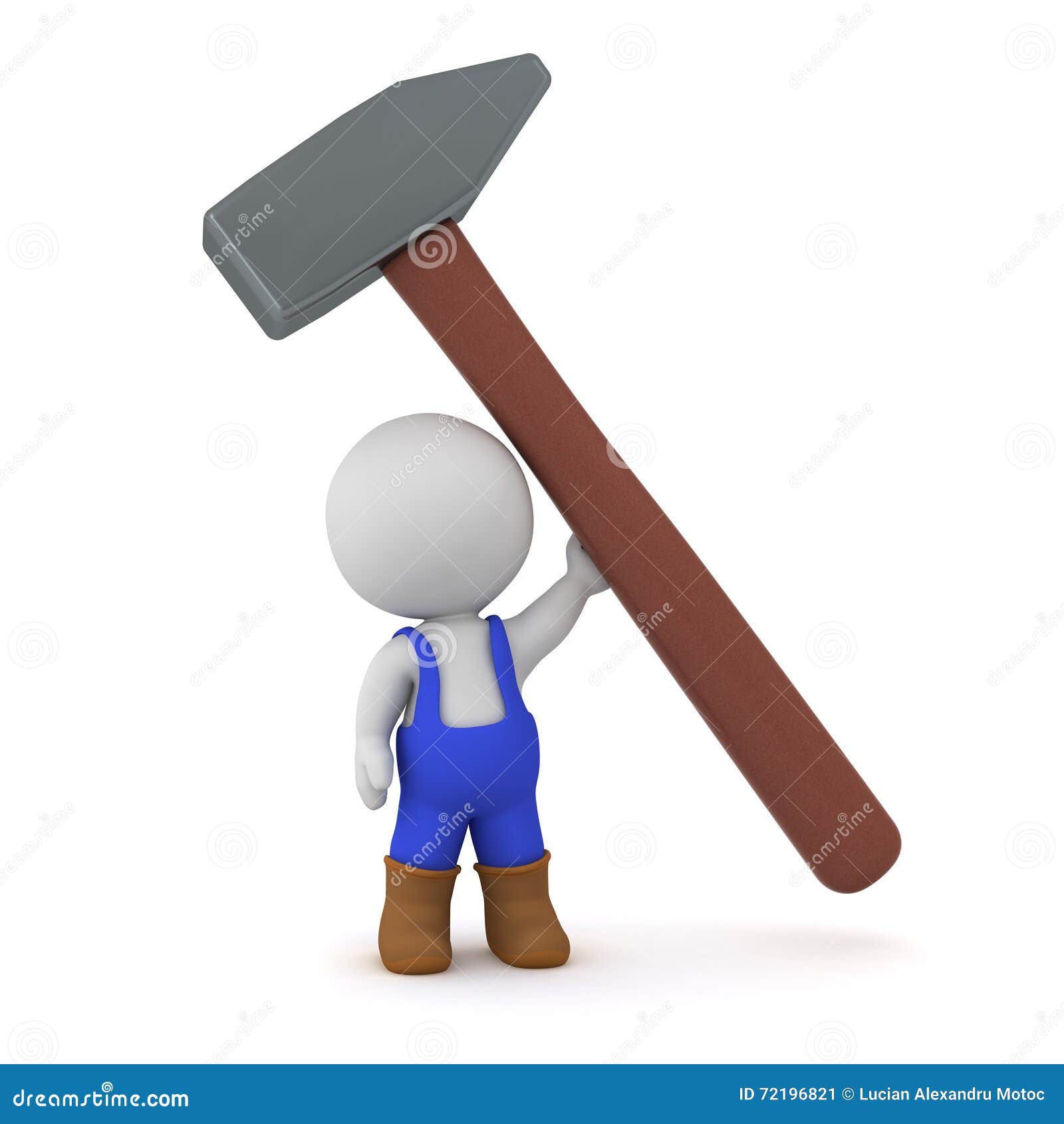 A Large Hammer Hits A Steel Chisel Royalty-Free Illustration ...