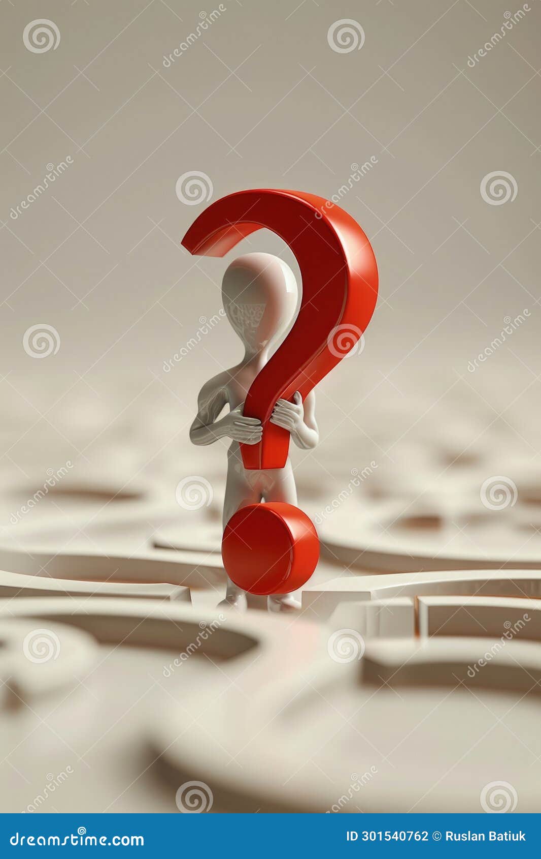 3d Character: an Inquisitive Figure Adorned with a Dynamic Question ...