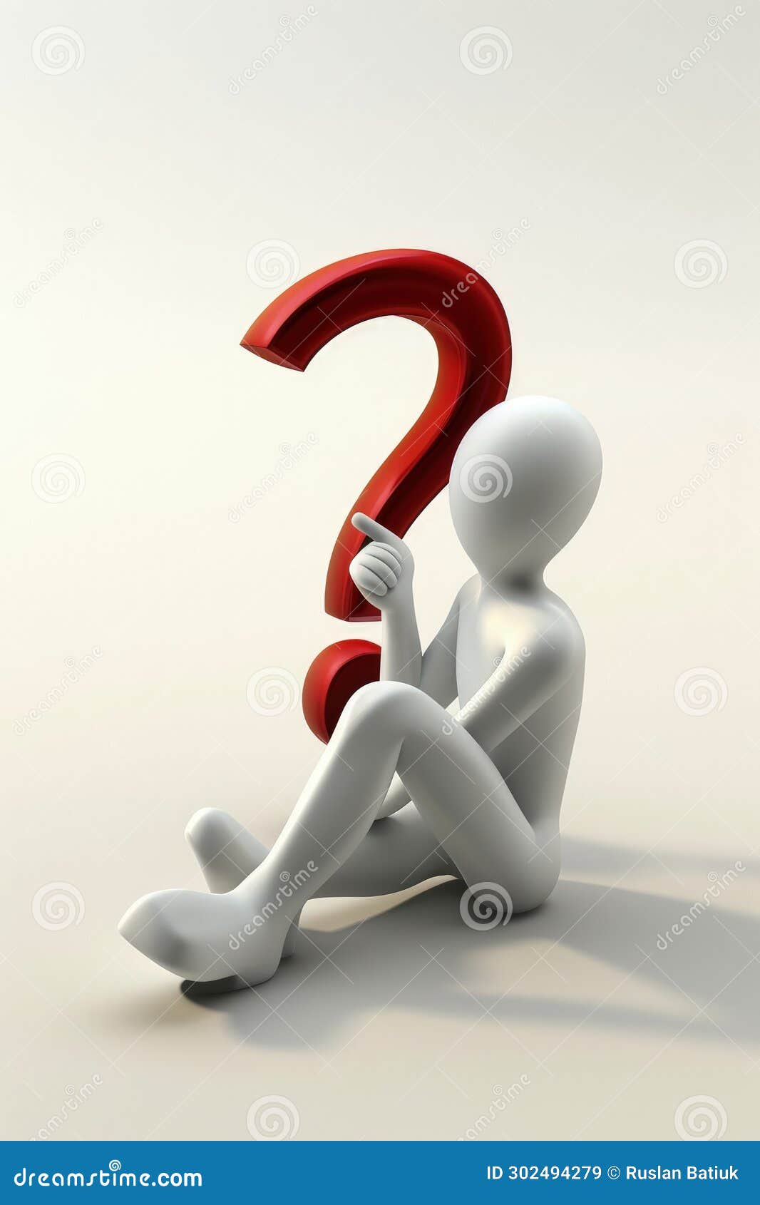 3d Character: an Inquisitive Figure Adorned with a Dynamic Question ...