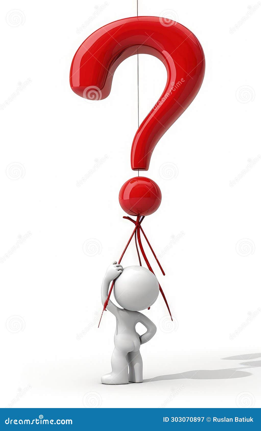 3d Character: an Inquisitive Figure Adorned with a Dynamic Question ...