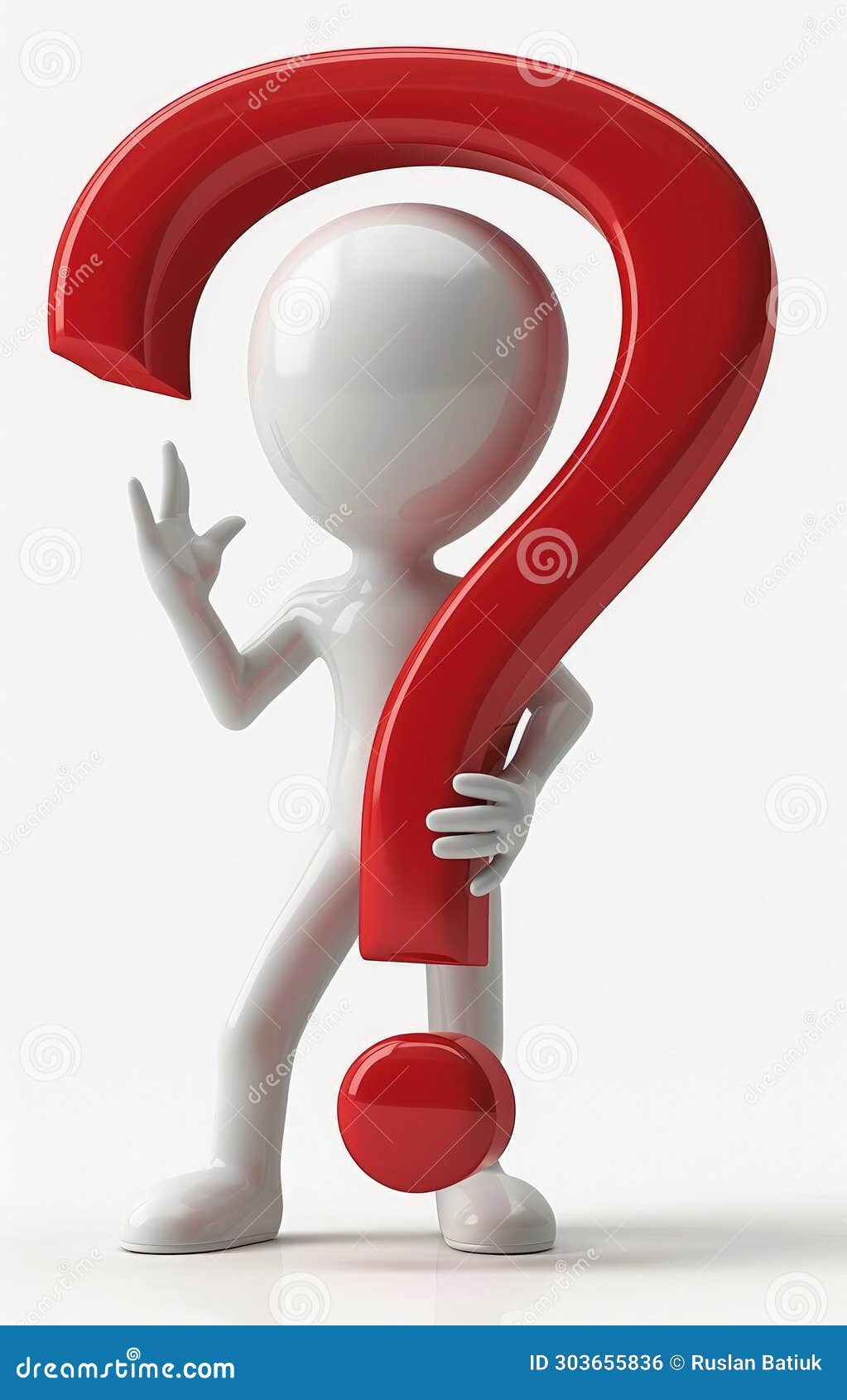 3d Character: an Inquisitive Figure Adorned with a Dynamic Question ...