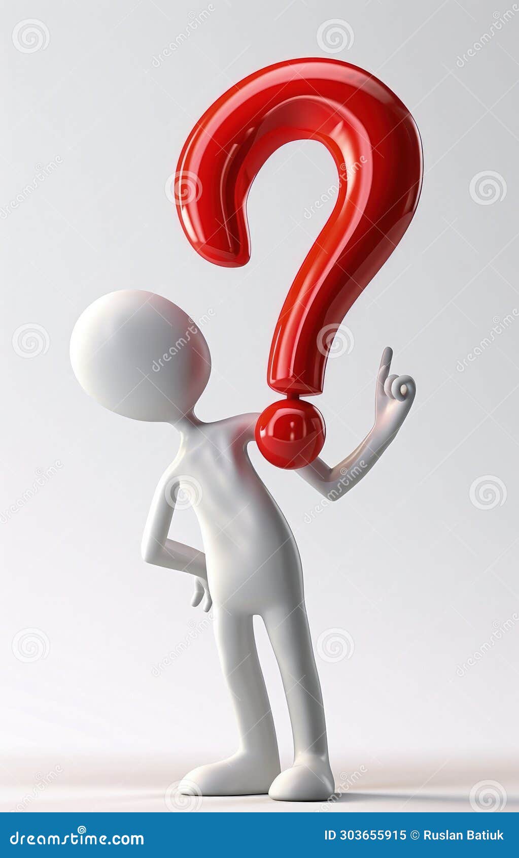 3d Character: an Inquisitive Figure Adorned with a Dynamic Question ...