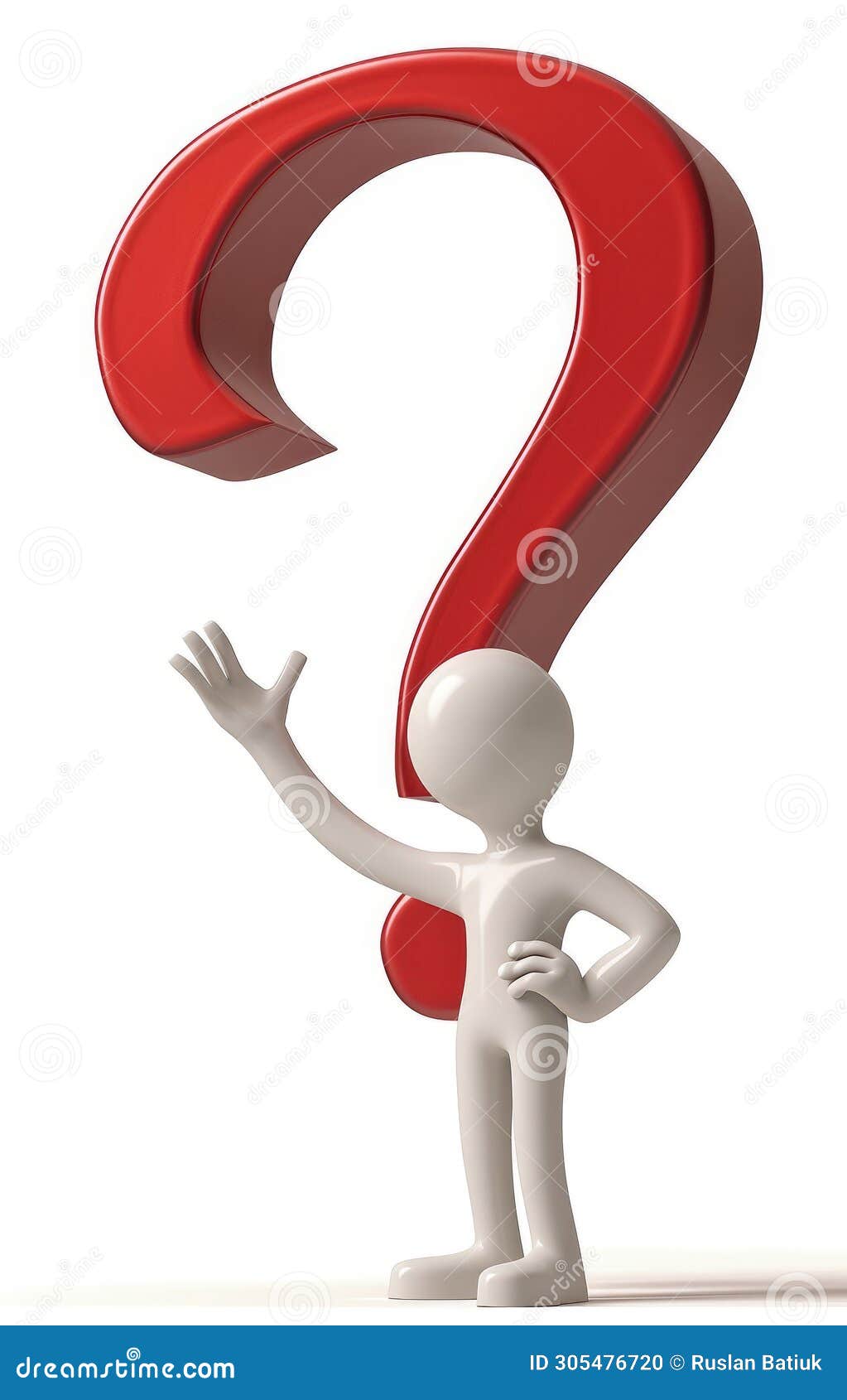 3d Character: an Inquisitive Figure Adorned with a Dynamic Question ...