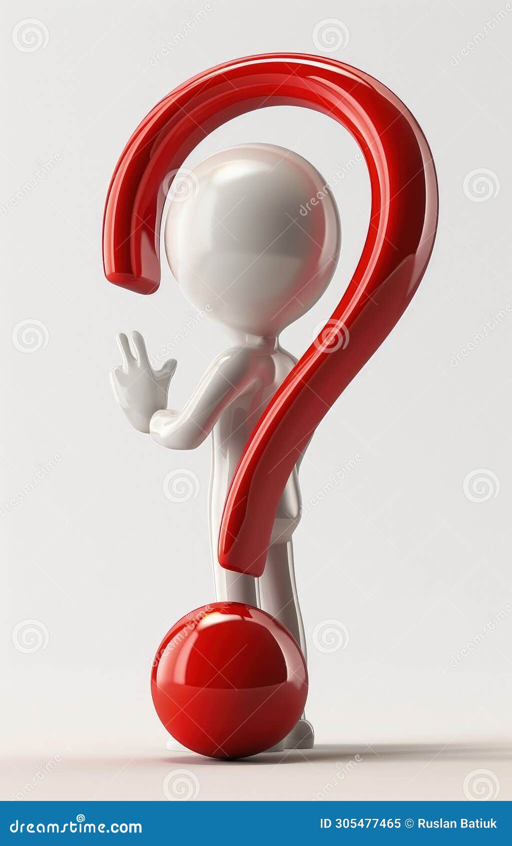 3d Character: an Inquisitive Figure Adorned with a Dynamic Question ...