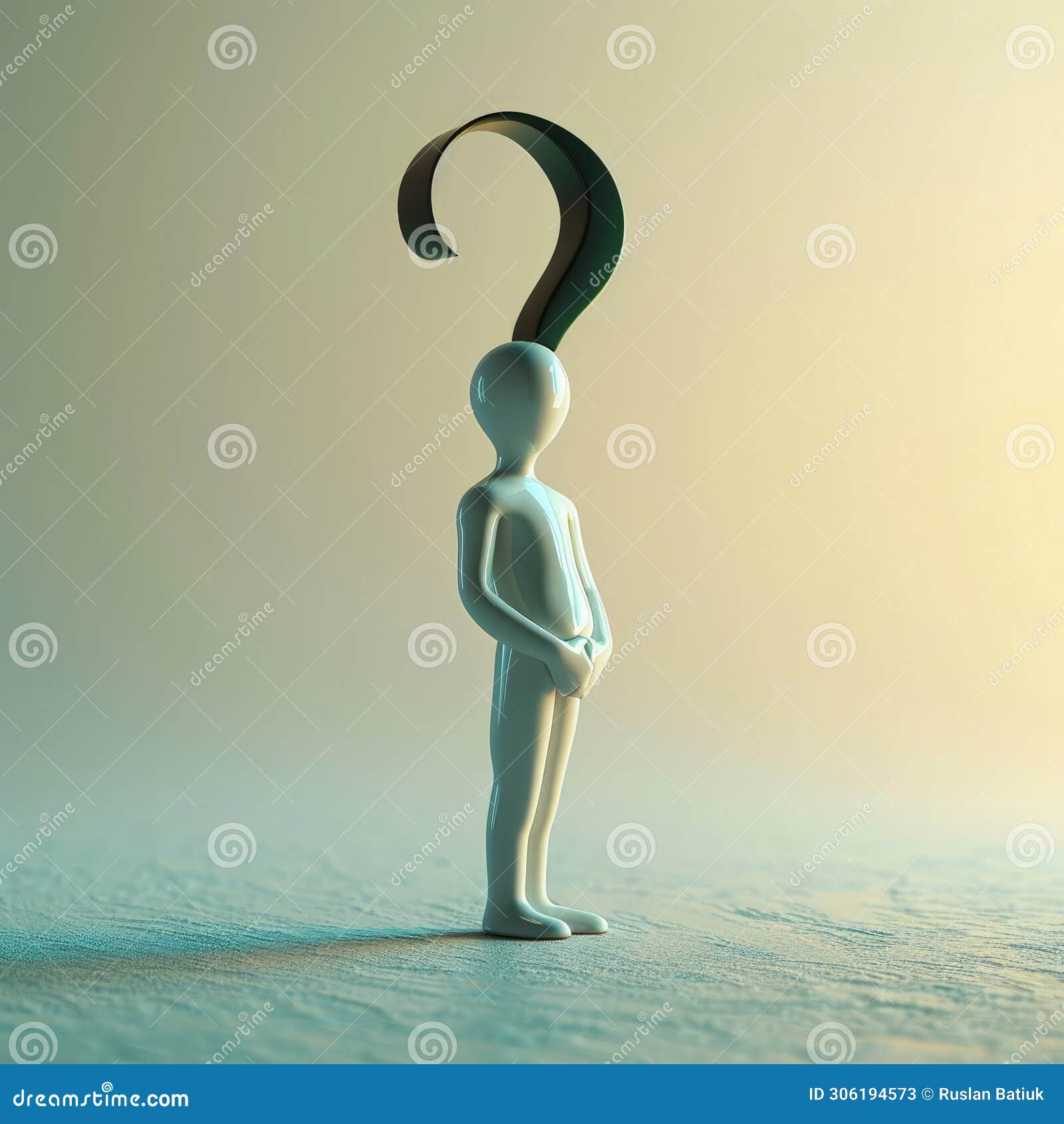 3d Character: an Inquisitive Figure Adorned with a Dynamic Question ...