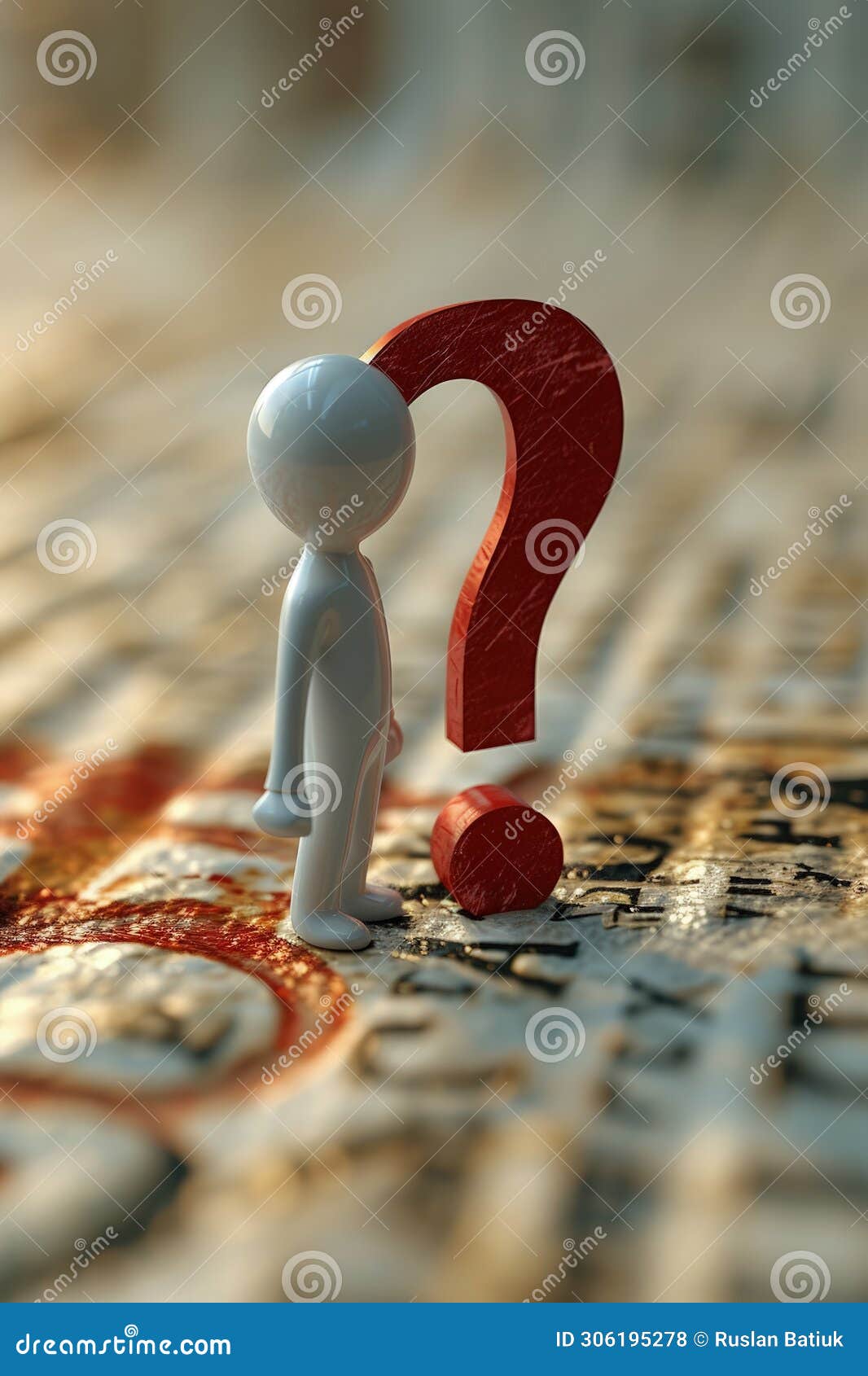 3d Character: an Inquisitive Figure Adorned with a Dynamic Question ...