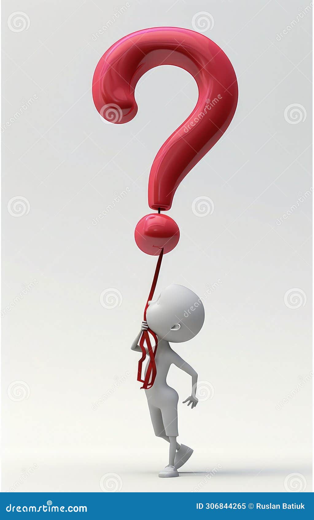 3d Character: an Inquisitive Figure Adorned with a Dynamic Question ...