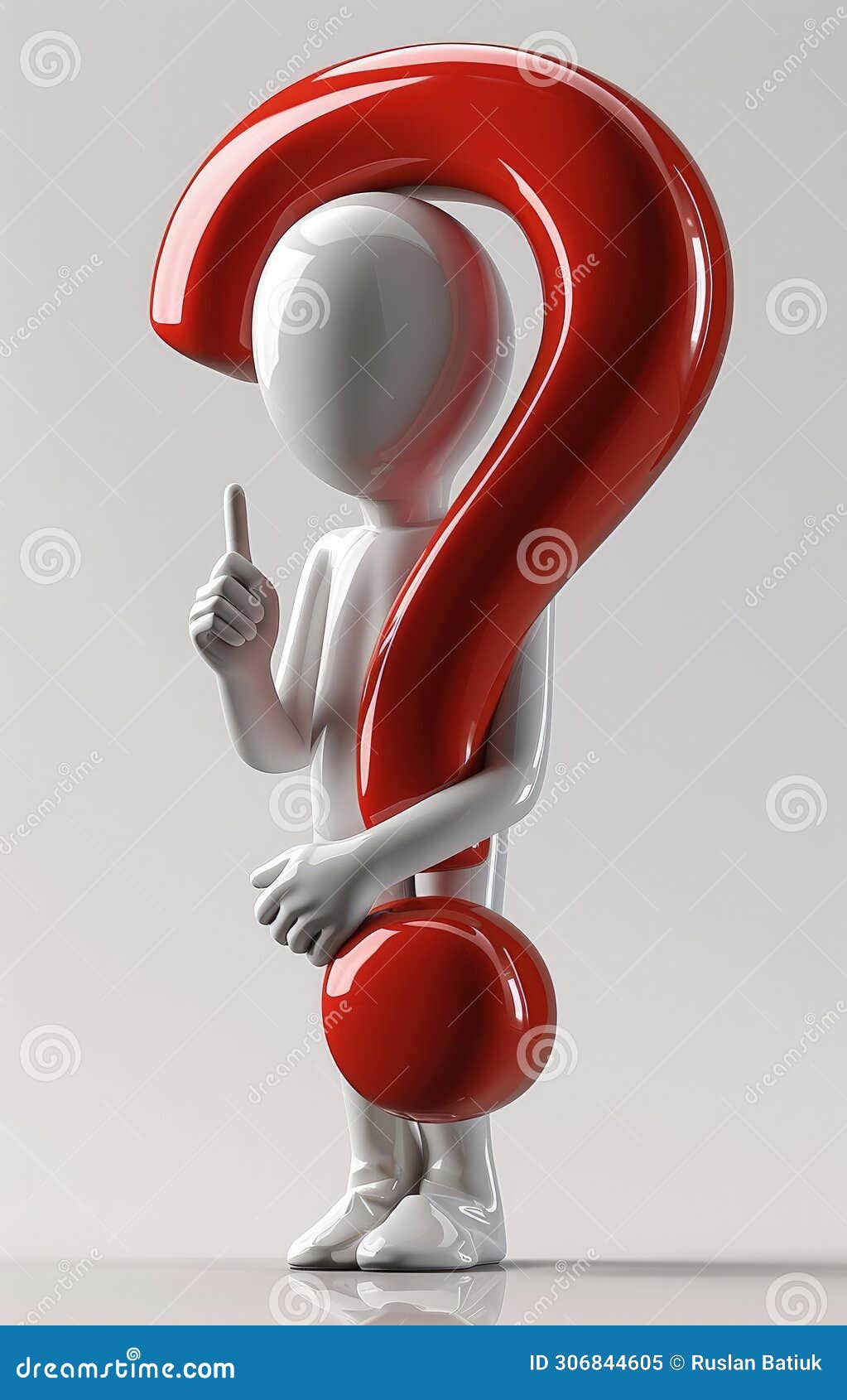 3d Character: an Inquisitive Figure Adorned with a Dynamic Question ...