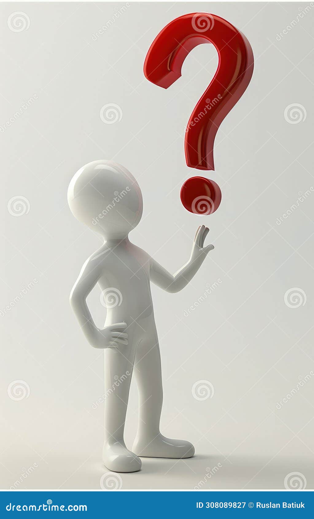 3d Character: an Inquisitive Figure Adorned with a Dynamic Question ...