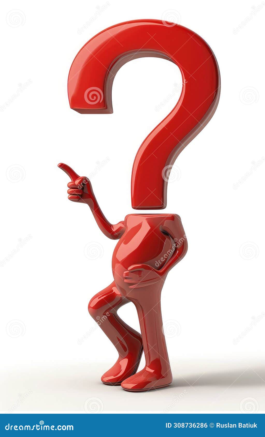 3d Character: an Inquisitive Figure Adorned with a Dynamic Question ...