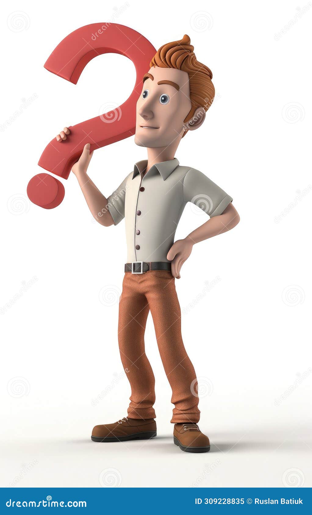 3d Character: an Inquisitive Figure Adorned with a Dynamic Question ...