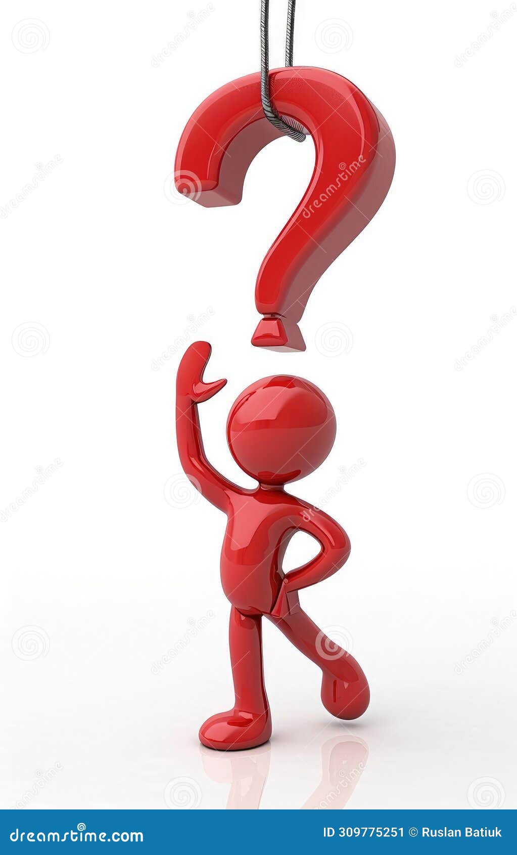 3d Character: an Inquisitive Figure Adorned with a Dynamic Question ...