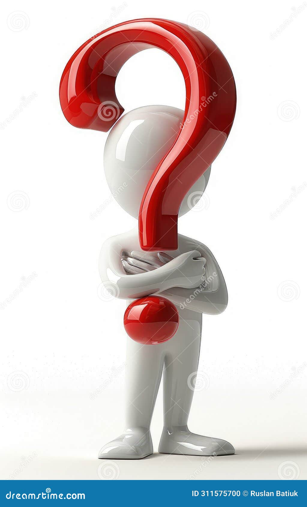 3d Character: an Inquisitive Figure Adorned with a Dynamic Question ...