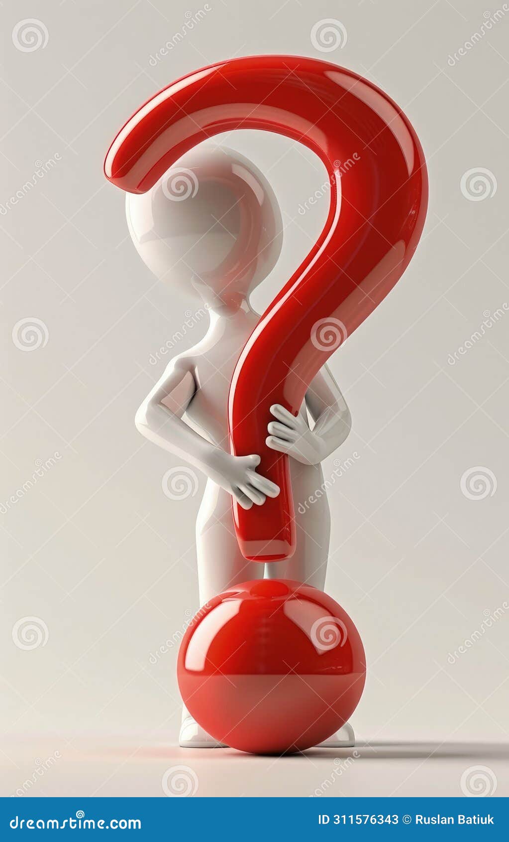 3d Character: an Inquisitive Figure Adorned with a Dynamic Question ...