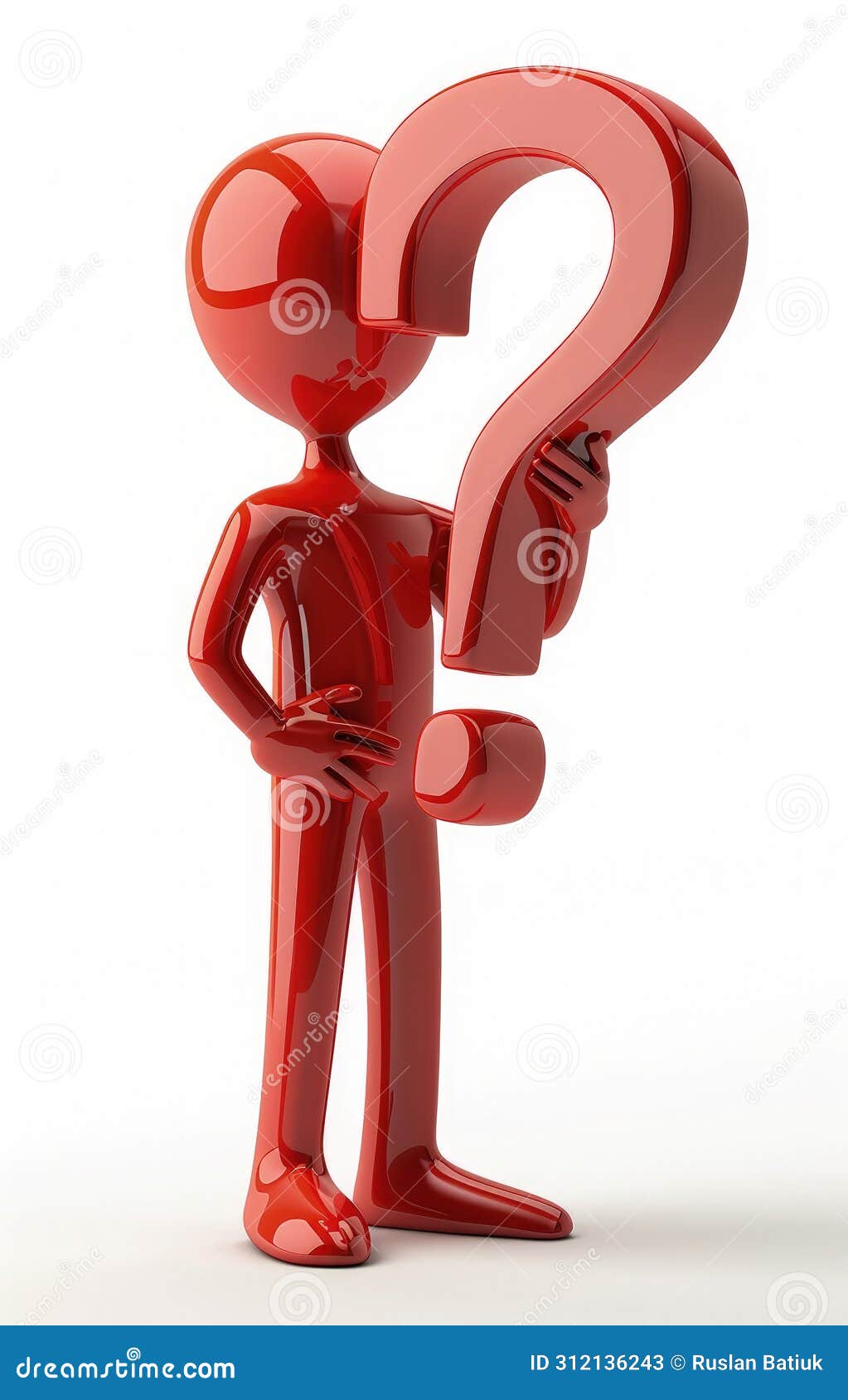 3d Character: an Inquisitive Figure Adorned with a Dynamic Question ...