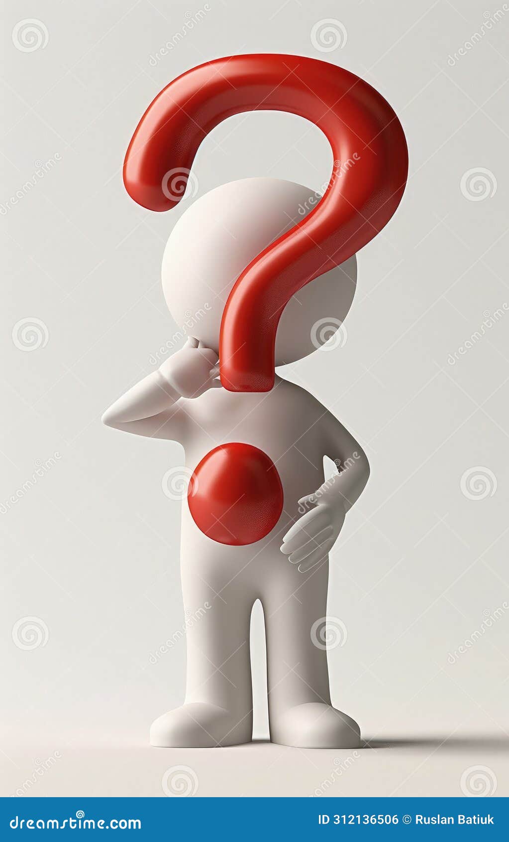 3d Character: an Inquisitive Figure Adorned with a Dynamic Question ...