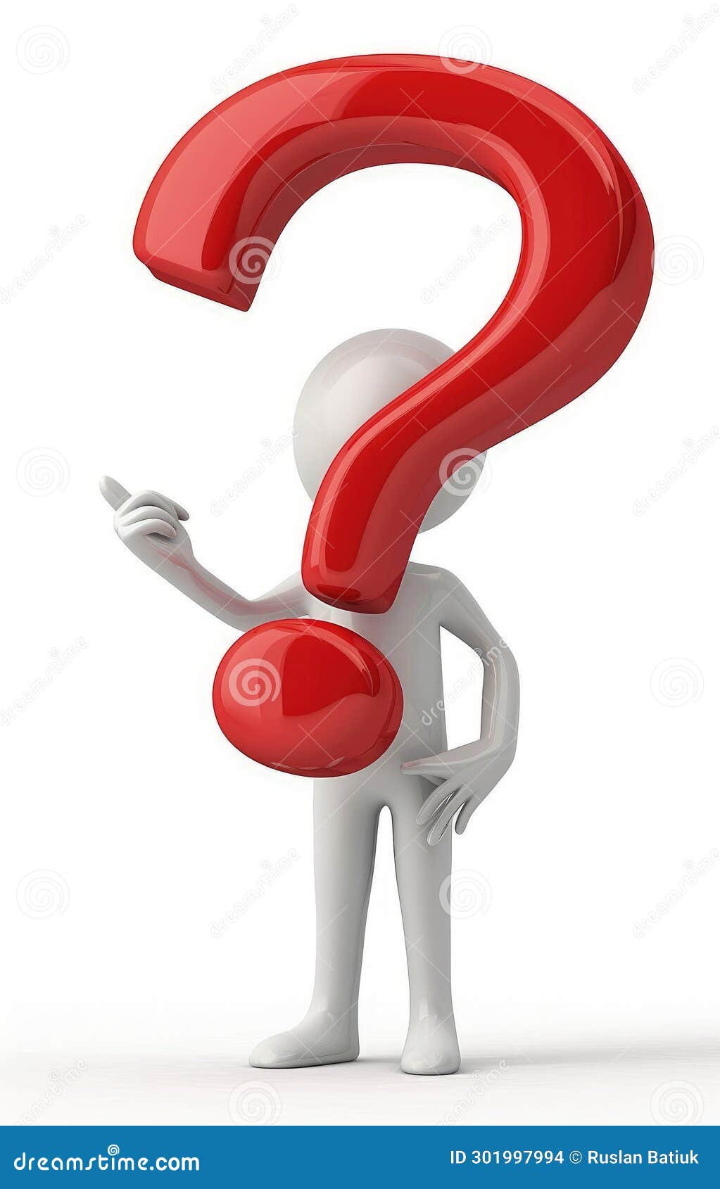 3d Character: an Inquisitive Figure Adorned with a Dynamic Question ...