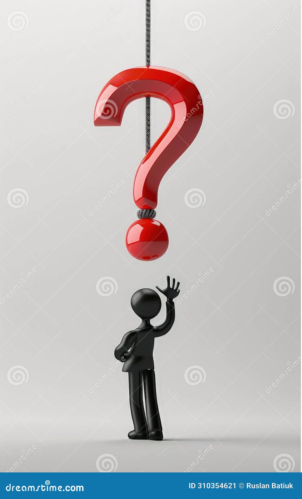 3d Character: an Inquisitive Figure Adorned with a Dynamic Question ...