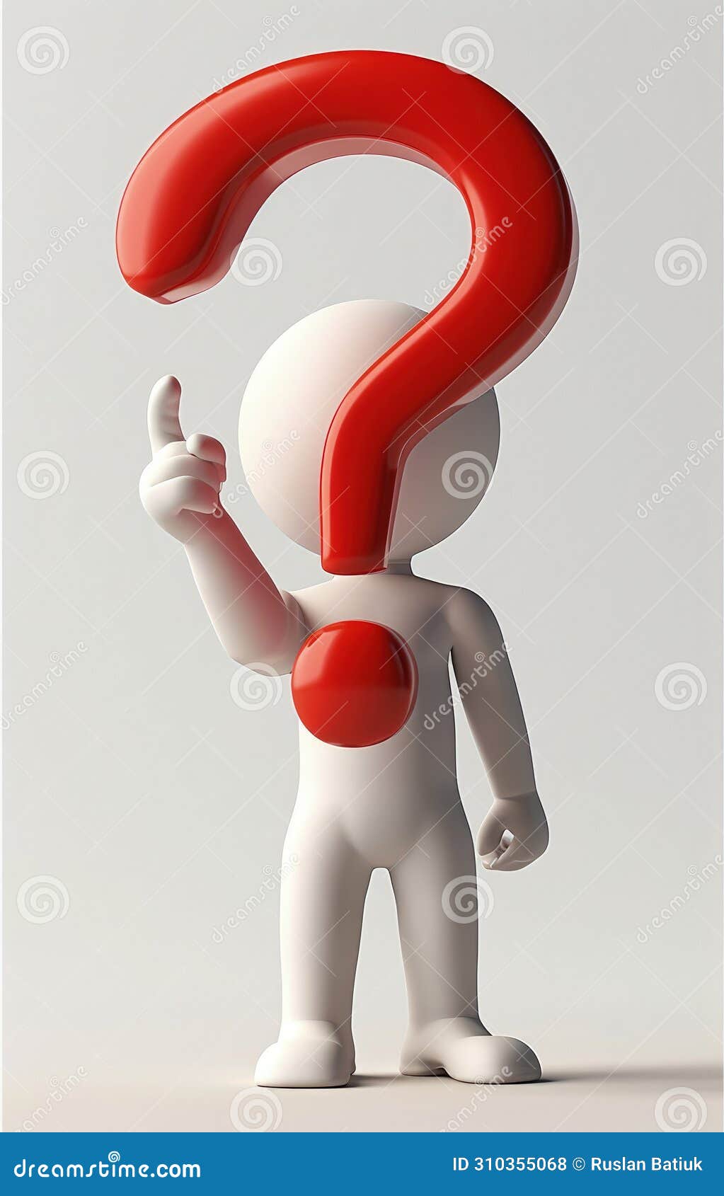 3d Character: an Inquisitive Figure Adorned with a Dynamic Question ...